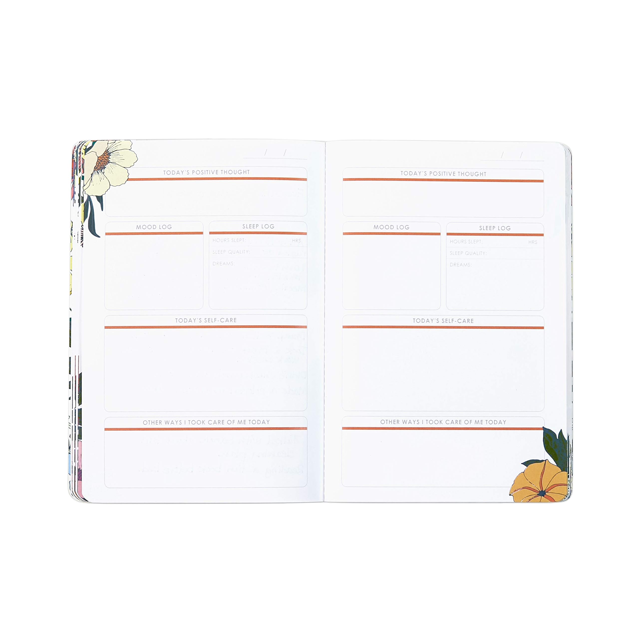 Erin Condren Petite Planner Self Care Journal, Mood Log, Sleep Log, Daily Intentional Setting, and Progress. Includes Inspirational Quotes and Functional Stickers