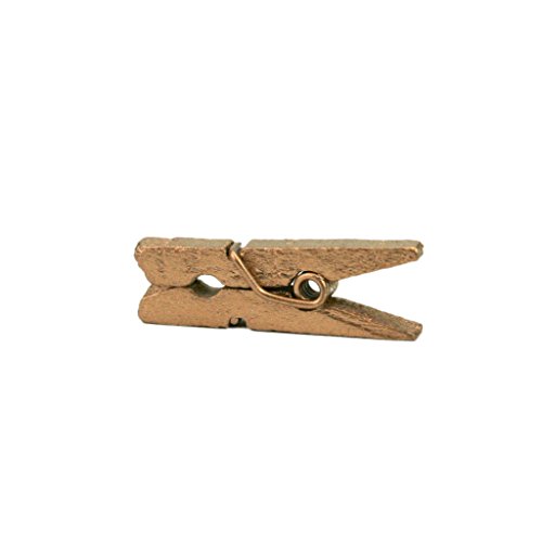 LWR CRAFTS Wooden Mini Clothespins 500 Per Pack 1" 2.5cm (Golden)