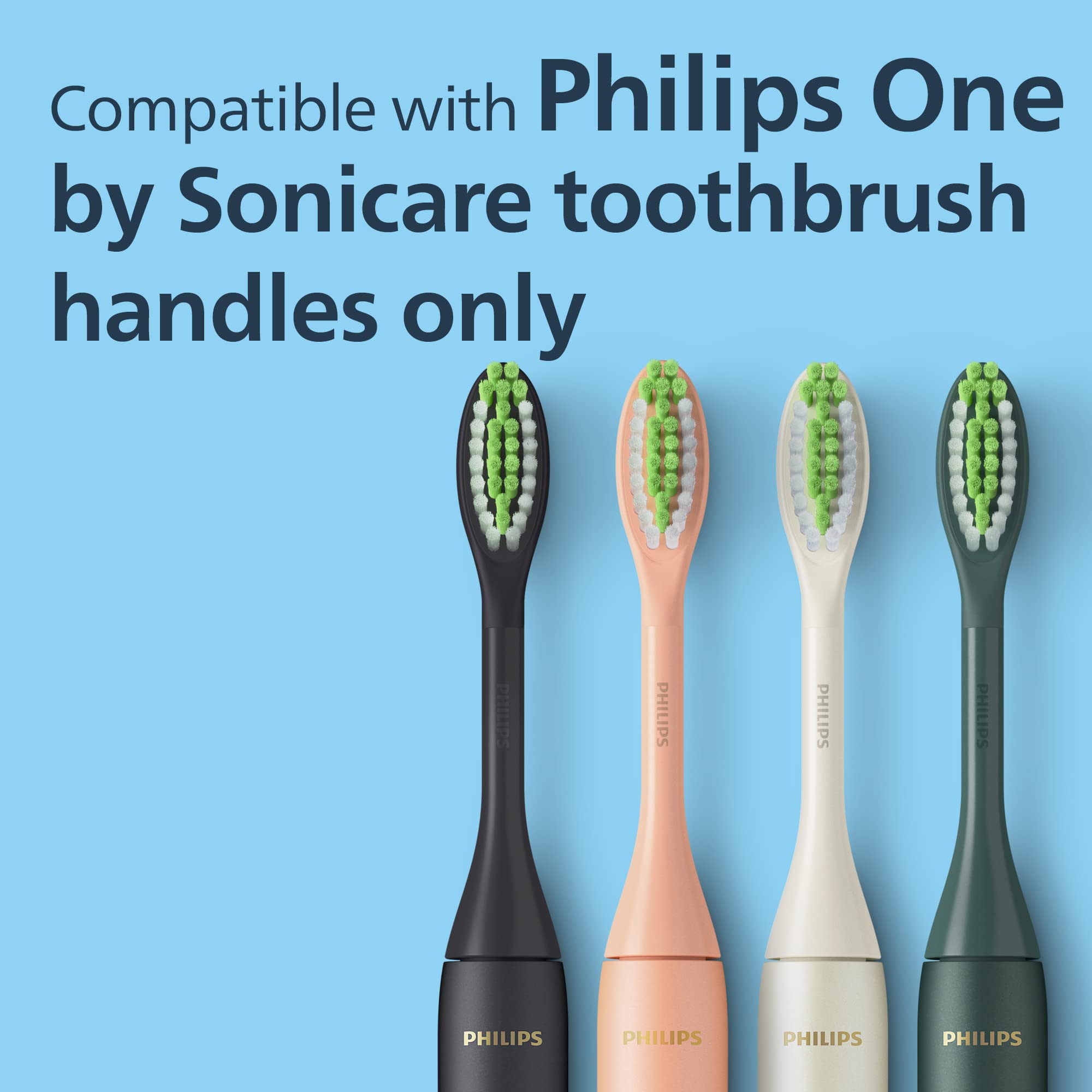 Philips One by Sonicare Rechargeable Toothbrush, Shimmer, HY1200/05 with Philips One by Sonicare, 2 Brush Heads, Shimmer, BH1022/05