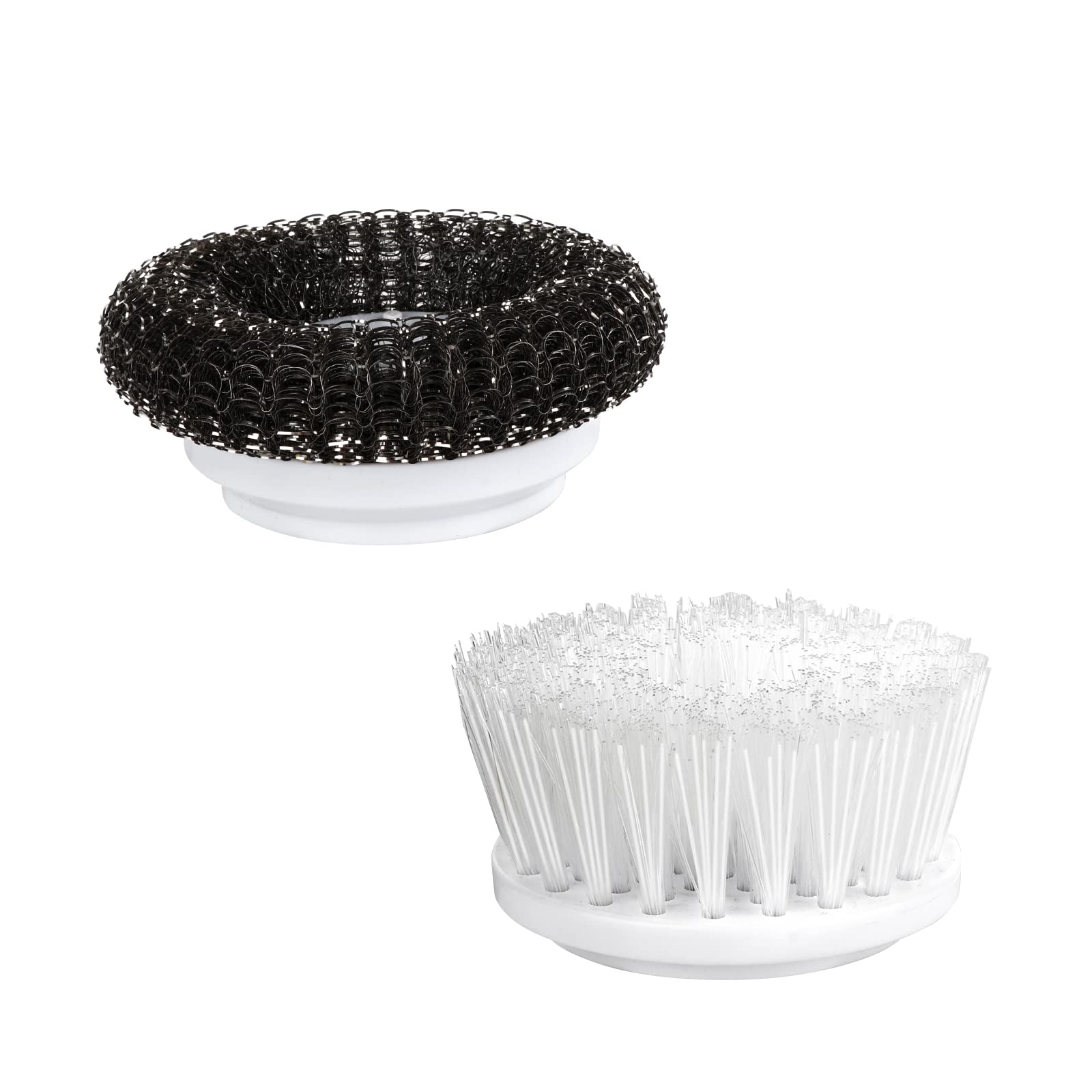 LEKISHE 2 PCS Replacement Heads for Electric Cleaning Brush Electric Spin Scrubber, Soft Flat Brush, Wire Brush, Sponge Brush, Scouring Pad Brush Head Set