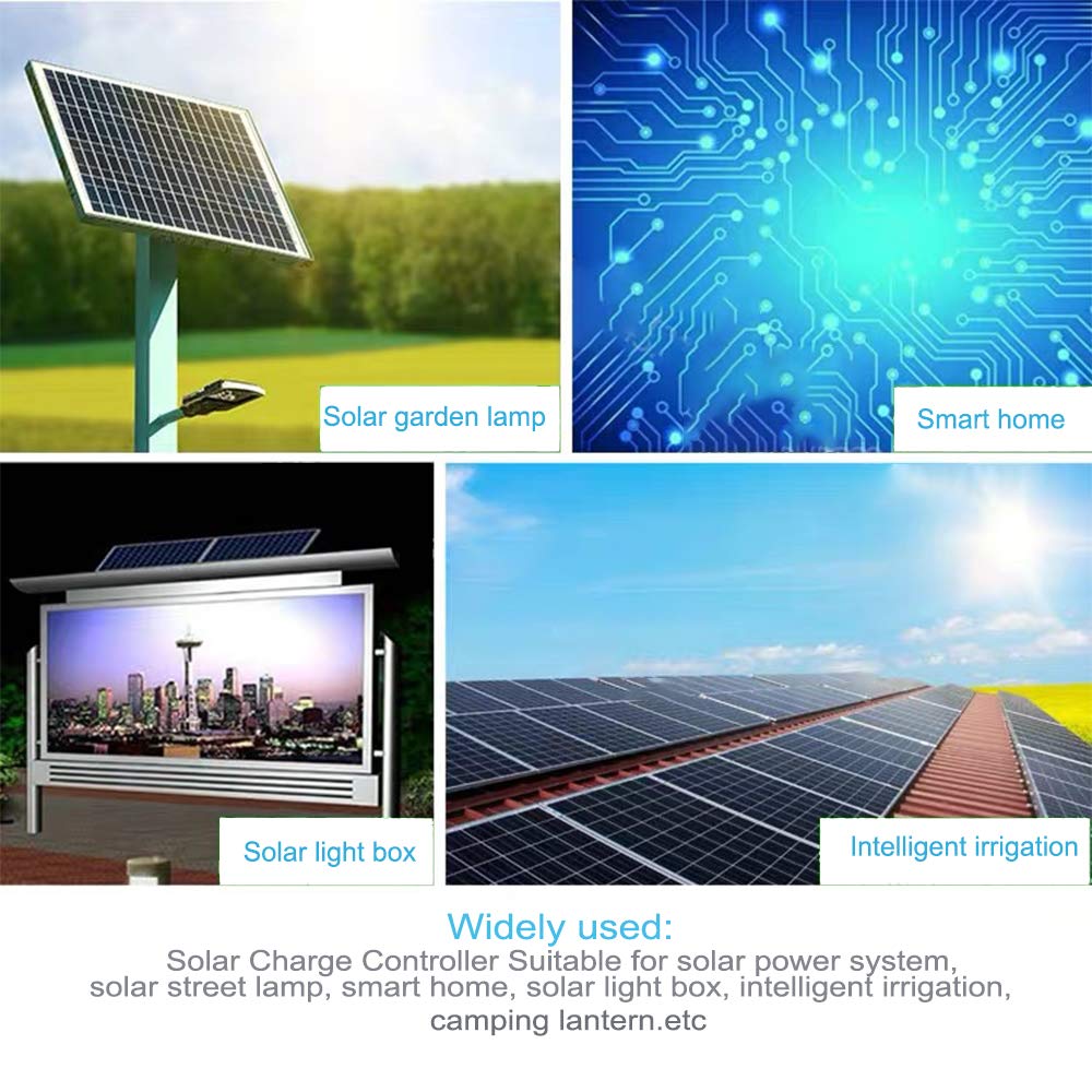 FANCY NOVA 20A Solar Charge Controller, Solar Panel Controller 12V/24V PWM Auto Paremeter Adjustable LCD Display Solar Panel Battery Regulator with Dual USB Port