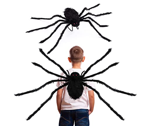 Halloween Spider Costume Party Decorations-Halloween Candy Spider Props with Straps for Kids,Giant Halloween Spider Decorations Outdoor Indoor Realistic Spider Costume for Yard Haunted House Web Decor