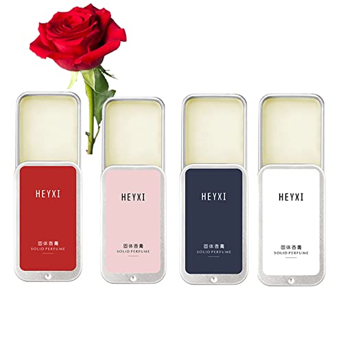 Grospe 4PCS Solid Balm Sets Solid Perfume Portable Pocket Balm Perfume Perfect for Travel Use Natural Fragrance Perfume for Men and Women