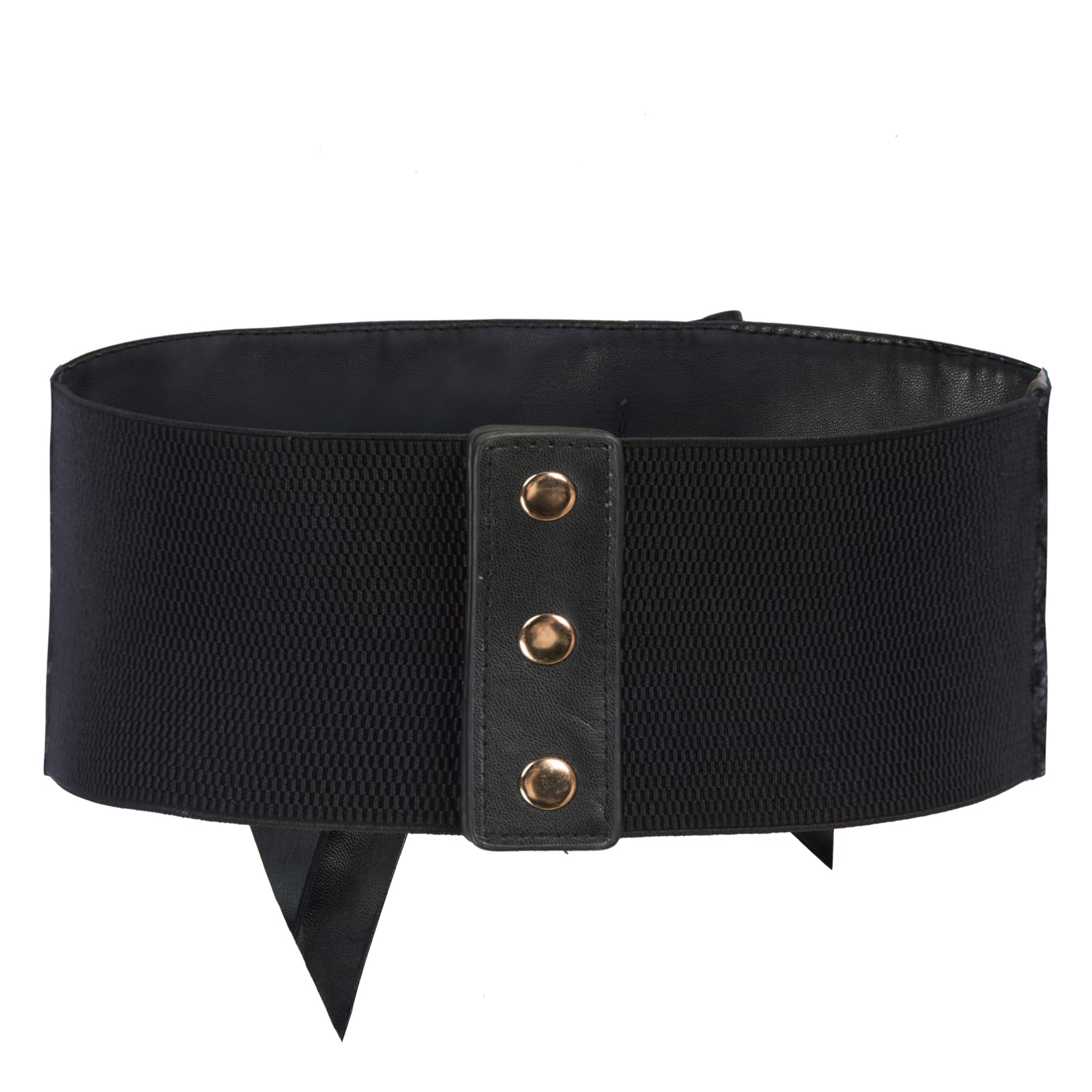 Hanna Nikole Lace Stretchy Belts Women Patent Leather Dress Belts Black XL