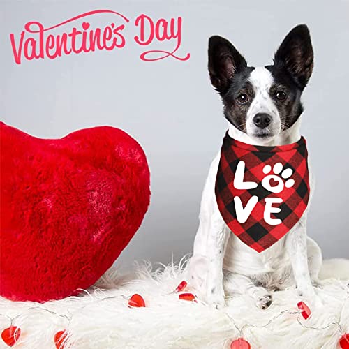 JOTFA 4 Pack Valentine's Day St. Partick's Day Easter Dog Bandanas, Holiday Plaid Dog Puppy Bandana Scarf Costume for Small Medium Large Dogs Pets