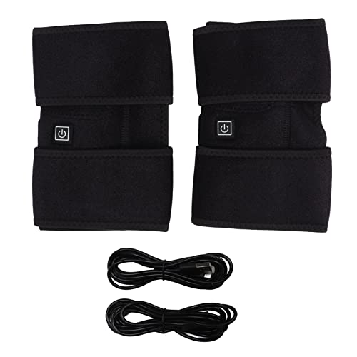 Heated Knee Brace Wrap, Knee Heating Pad Cotton Black USB Power Supply with Hook and Loop for Keep Warm for Children