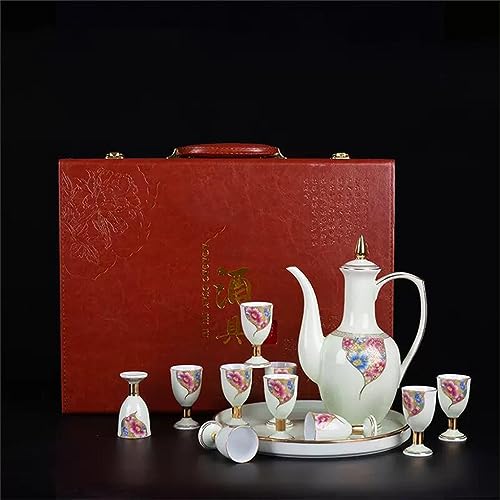 GGEBF Retro Wine Dispenser Wine Pot Wine Glass Set Household Chinese Antique Wine Set Small Wine Cup