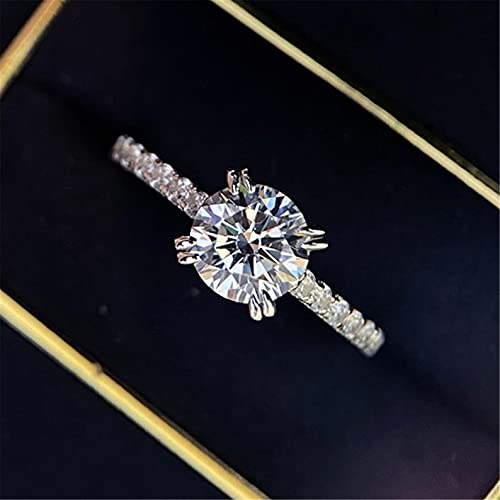 Hemlock Women Diamonds Ring Promise Wedding Ring Jewelry Luxury Rings Crystal Gift for Her
