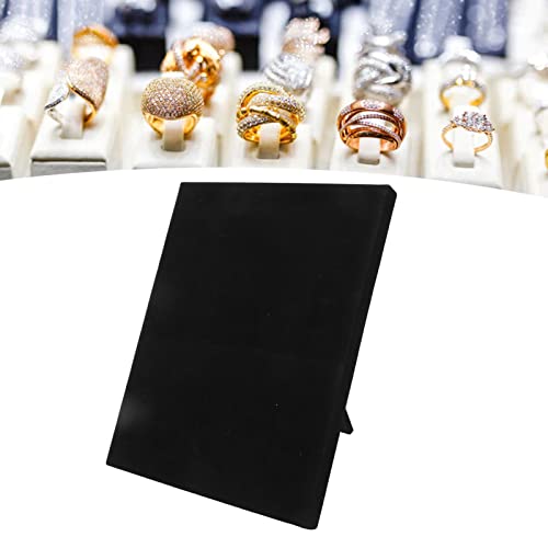dykaae Velvet Ring Display Holder, 50 Slots Soft Easy to Take Jewelry Organizer Earrings Tray for Home Show Black