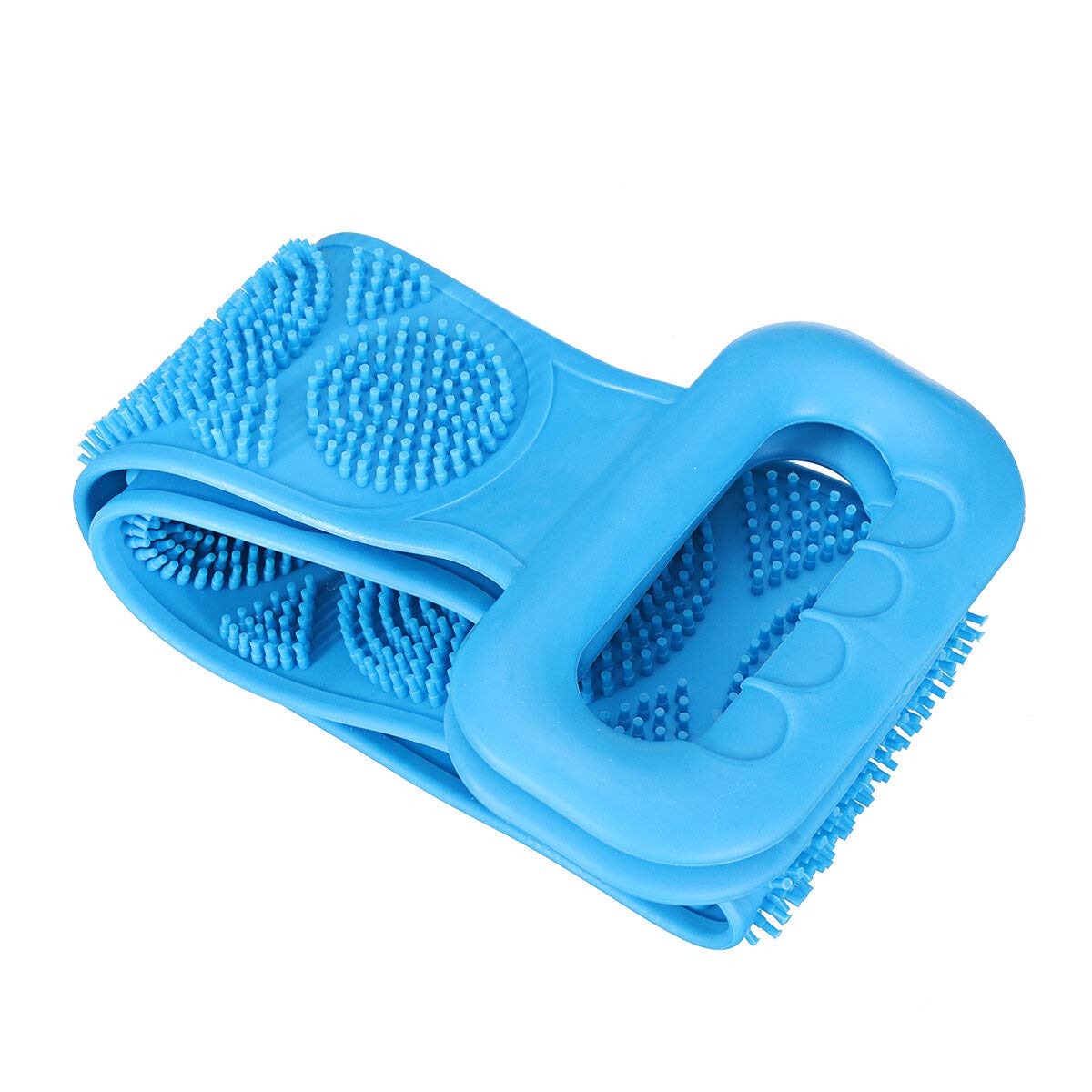 Multi-Colors Silicone Bath Towel Double-Sided Bath Rub Back Massage Body Cleaning Accessories (Color : Green)