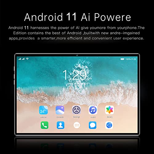 lennis HD Tablet, Gaming Tablet IPS Screen 100-240V Calling Support for Elderly for Study for Android 11 (Grey)