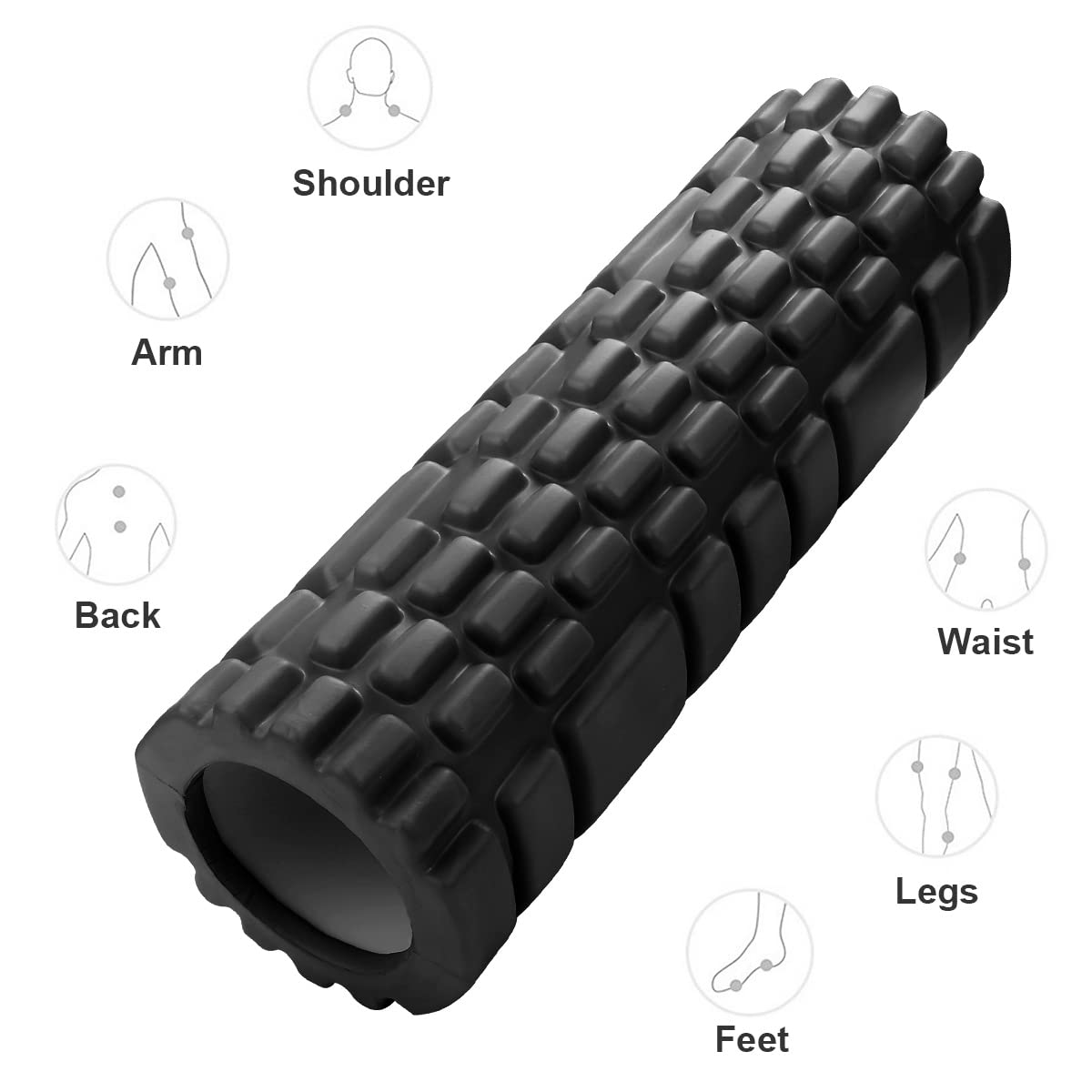 Foam Roller,IEKEODI 30CM Trigger Point Exercise Roller, High Density Muscle Roller, Myofascial Release, Deep Tissue Trigger Muscles Roller Set for Pain Relief Massage,Exercise,Pilates