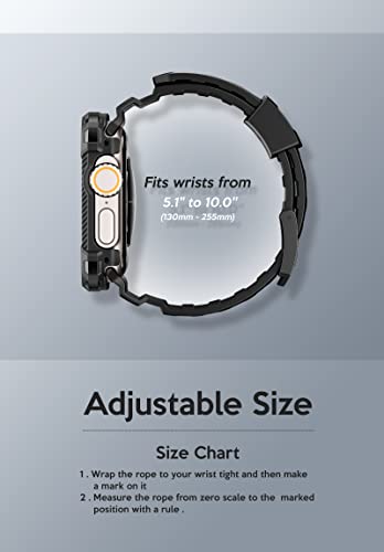 i-Blason Armorbox Compatible with Apple Watch Band [49mm] for Apple Watch Ultra, Rugged Durable TPU Watch Band with 2-Pack Bumper Cases [Built-in Tempered Glass Screen Protector], (Black)