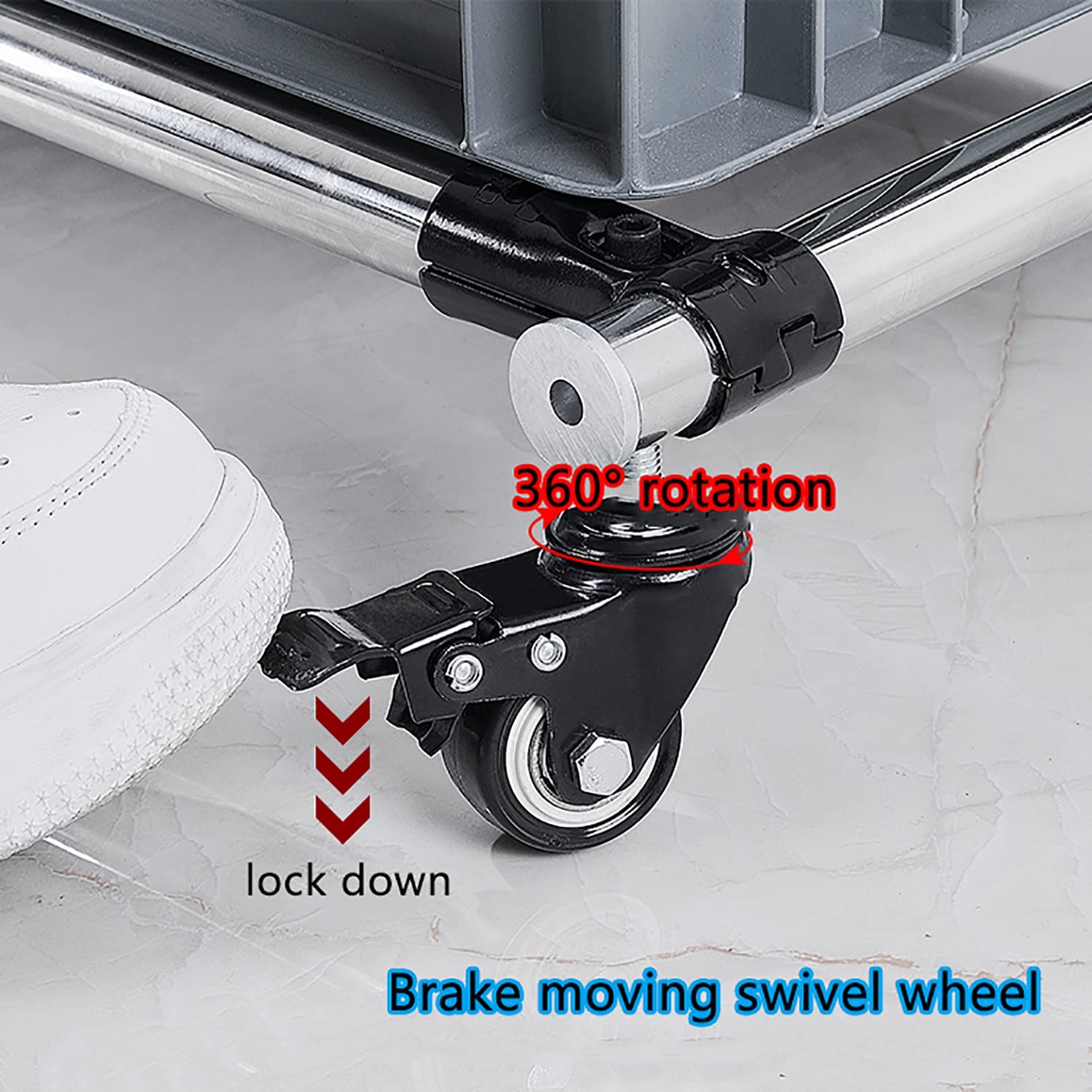 WXZX Floor-Standing Broom And Mop Rack Can Be Moved,Adjustable Height, Rack, Tool Cleaning Cart, Stainless Steel Storage Durable Storage,for Garages, Hotels, Schools, Restaurants, Etc, 8slots