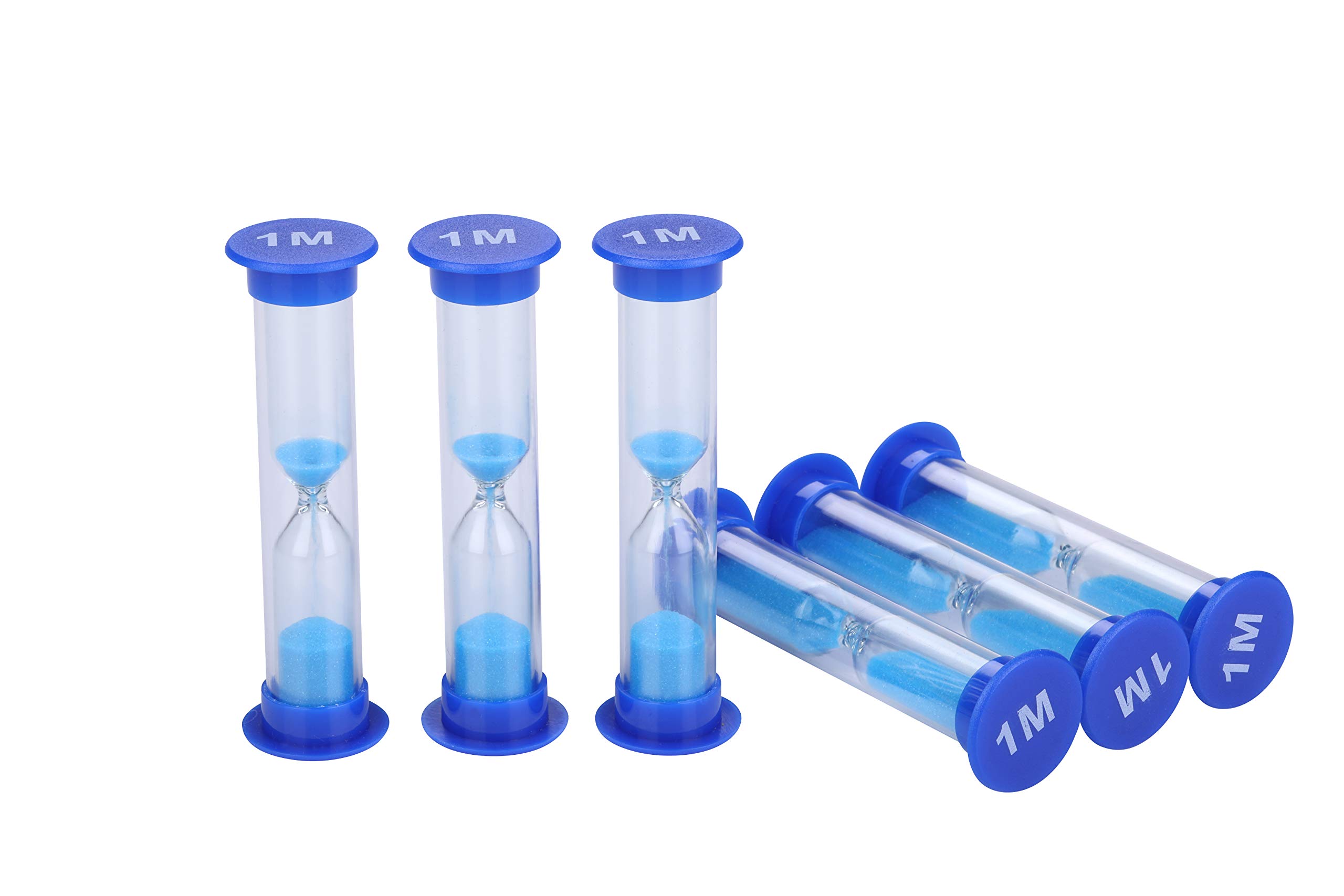 I-MART 6 Pcs Plastic 1 Minute Sand Timer Sandglass Hourglass Sand Clock, Blue