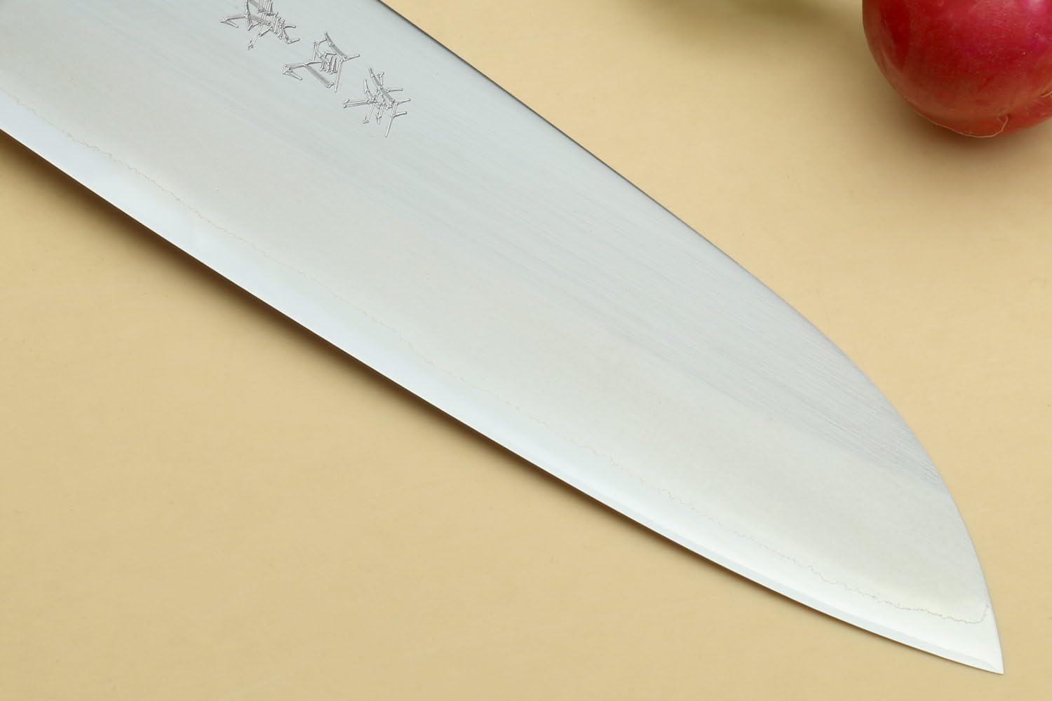 Yoshihiro White Steel #1 Stainless Clad Japanese Santoku Multipurpose Chef Knife with Rosewood Handle (6.5"(165mm) & Saya Cover)