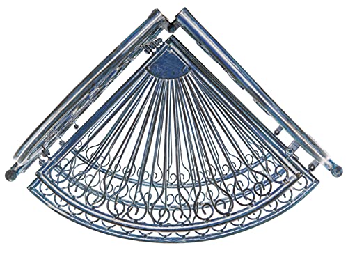 SAFAVIEH PAT5013C Outdoor Collection Abarrane Antique Blue Wrought Iron 4-Tier Corner Shelf