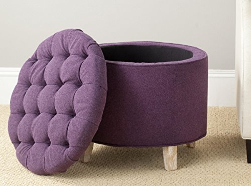 Safavieh Amelia Tufted Storage Ottoman, Tangerine