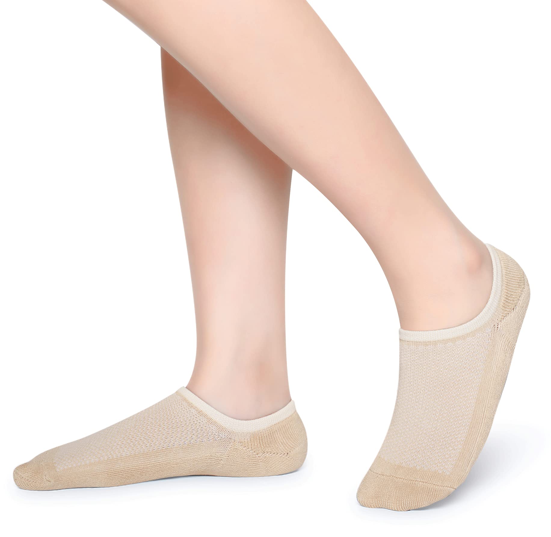 Henwarry Womne's Cushion Low Cut Ankle Socks Running Bamboo Mesh No Show Athletic Socks-5 Pairs (B03-Multicoloured, 9-11)
