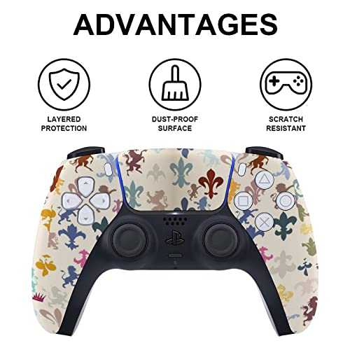 Heraldic Elements Full Protective Skin Cover Design Wrap Decal Sticker Compatible with PS5 Disk Version Console and Controller