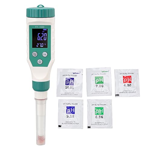 Jeanoko Bluetooth PH Meter, LCD Display Digital PH Tester Wireless Connectivity IP67 Waterproof Backlit Display for Baby Food Supplement for Cosmetics