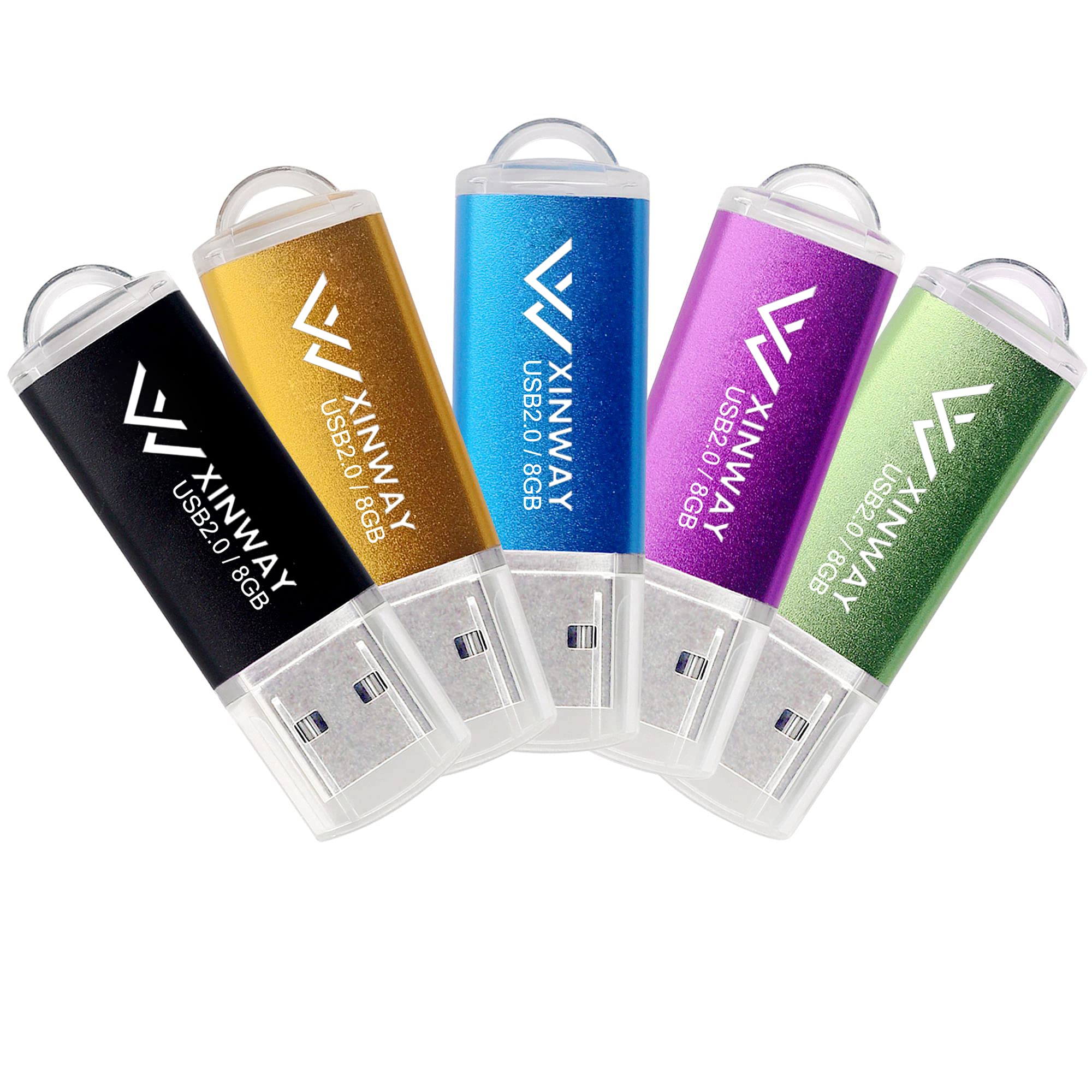 XINWAY 32GB USB 2.0 Flash Drives Thumb Drives Memory Stick Jump Drive Zip Drive, 2 Pack Mixed Colors: Black Blue