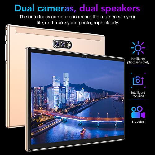Jectse for Tablet, 10.1 Inch Tablet 6GB RAM 128GB ROM 2.4 5G WiFi Tablet with 5MP 13MP Camera, Octa Core Dual SIM Tablets, 8800mAh IPS HD Touch Screen, Golden