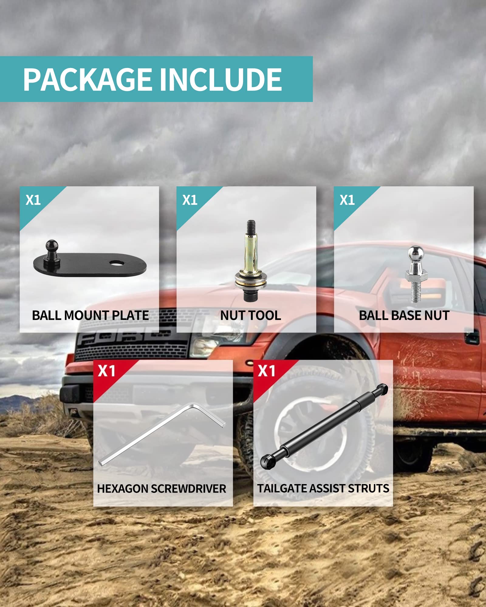 F150 Tailgate Shock Assist Accessories, Truck Tail Gate Lift Assist Tailgate Shock Strut Compatible with Ford F150 Mark LT 2004-2014 Classic Models Slow Drop Damping(04-14 F150)