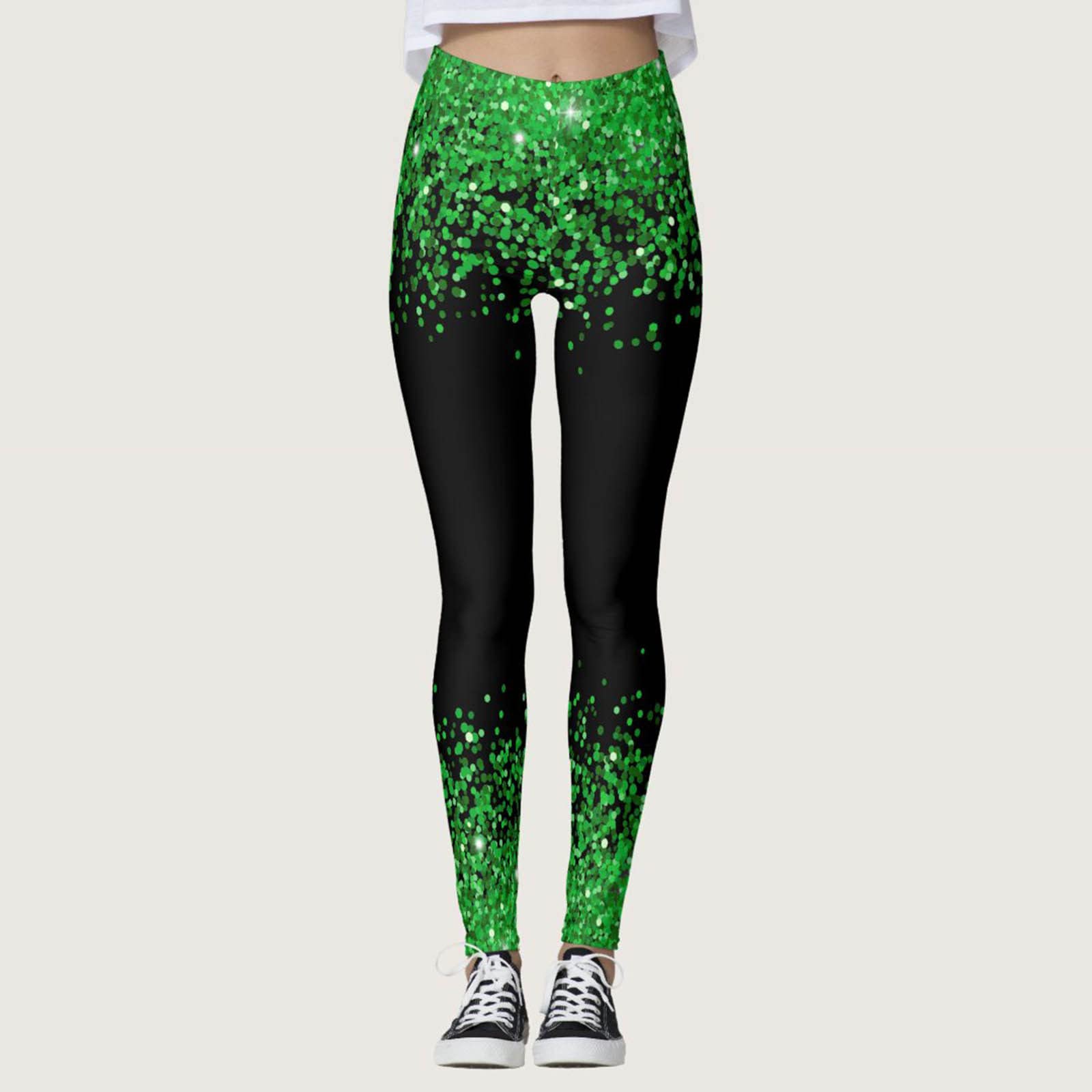 Gyouwnll Women's St. Patrick Leggings Leggings Good Luck Irish Shamrock Soft Leggings Soft & Slim Soft & Slim Workout Sports, D,