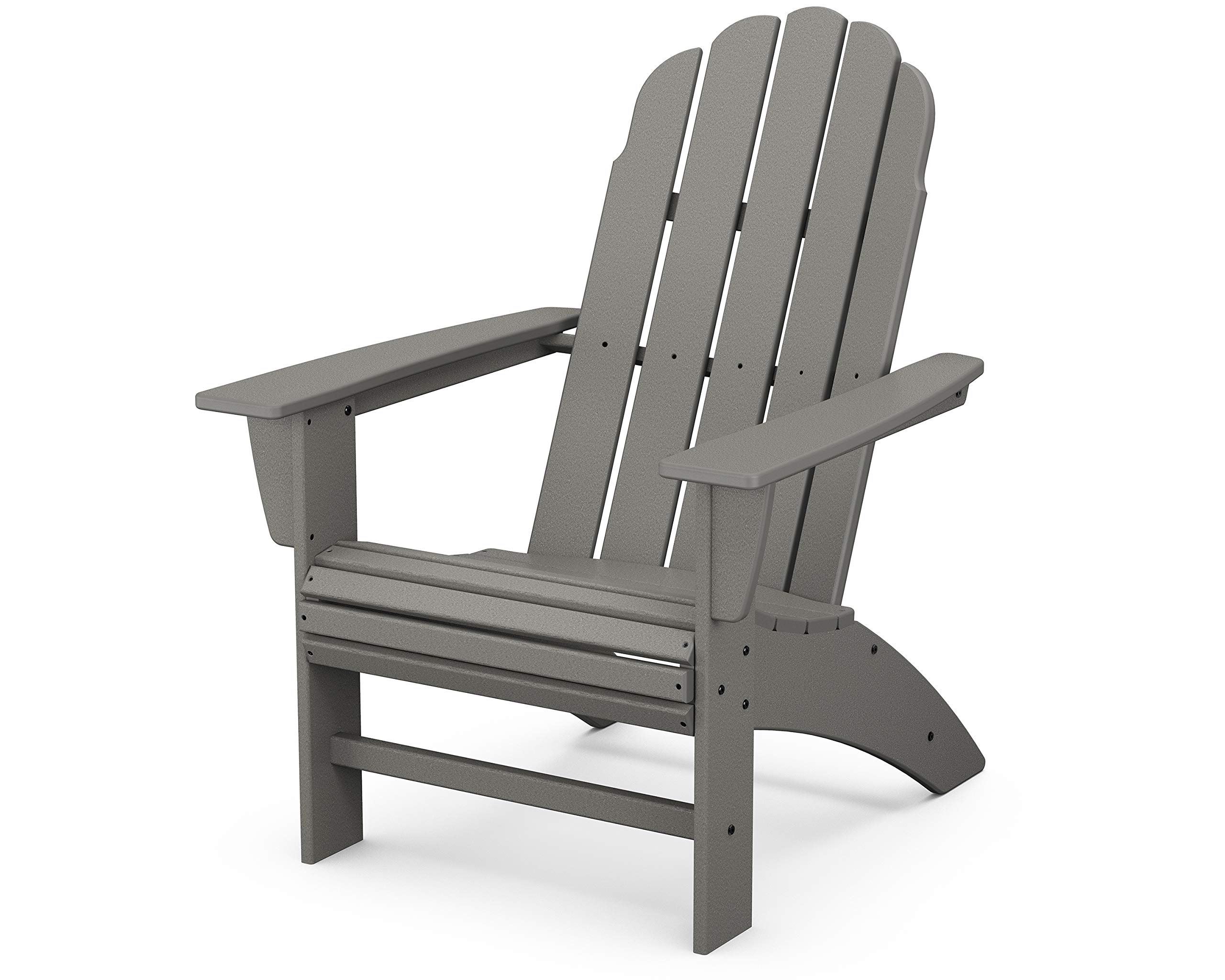 POLYWOOD Vineyard Curveback Outdoor Adirondack Chair, Slate Grey