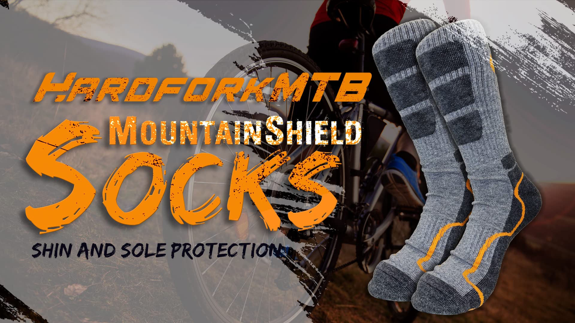 HardforkMTB MountainShield Mountain Bike Cycling Socks with Shin and Sole Protection