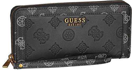 Guess Abey SLG Large Zip A, Women's Bi-Fold Wallet, Black Logo Multi