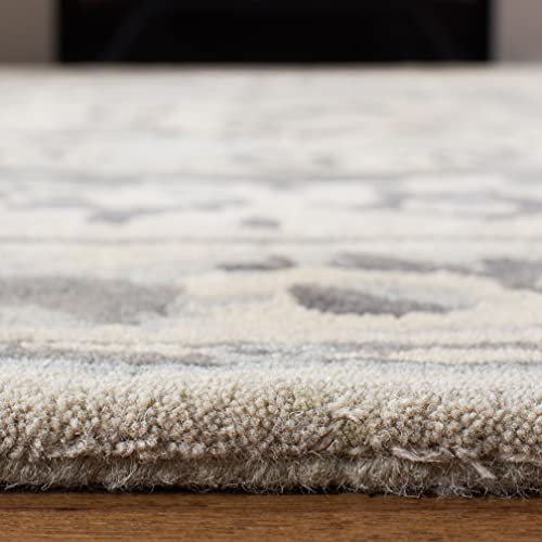 SAFAVIEH Empire Collection 2' x 3' Beige/Light Grey EM414D Handmade Traditional European Premium Wool Accent Rug
