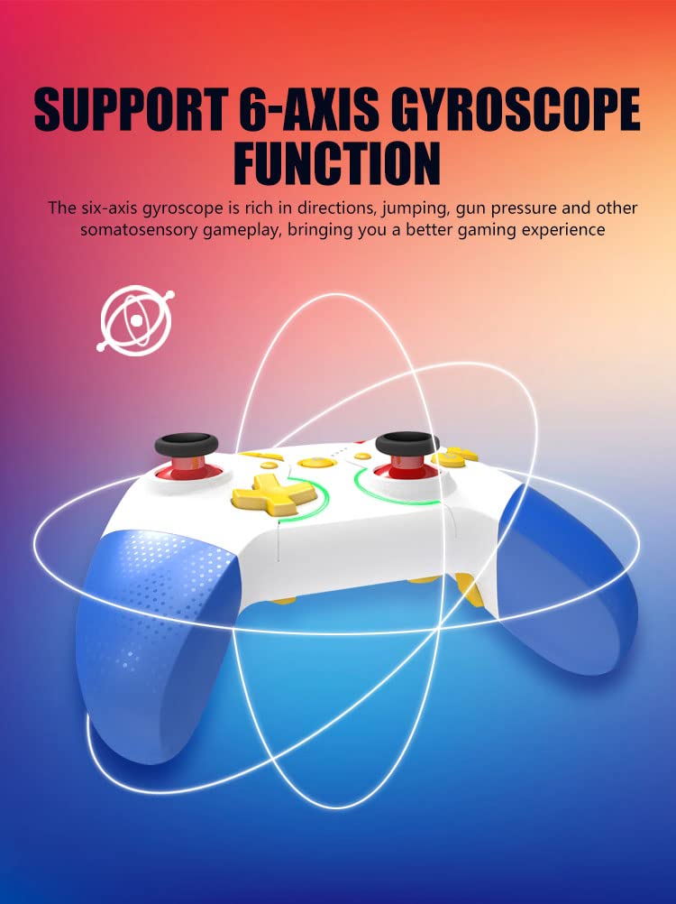 FONLAM Switch Controller Compatible with PC/iOS/Android, Wireless Gamepad for Nintendo Switch Lite/OLED, Game Controller Pro Controller Adjustable Turbo Function/Vibration, Programmable Back buttons, Automatic&Manual Turbo Function, Switch Remote Gamepad