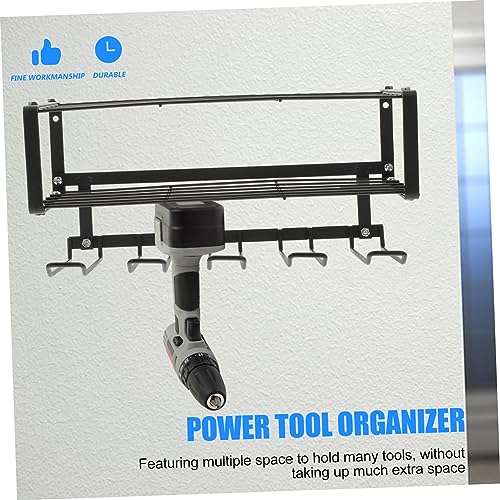 IMIKEYA Electric Drill Storage Rack Electric Tool Electrical Tools Garage Organizer Heavy Duty Shelves Power Screwdriver Cordless Power Tools Cordless Drills Drill Rack Carbon Steel Black