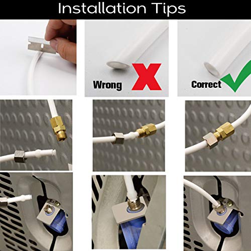 Frizzlife IMC-1 Ice Maker Fridge Water Line Installation Kit Fits for 1/4β & 3/8β Connect Water Filtration System and Reverse Osmosis System