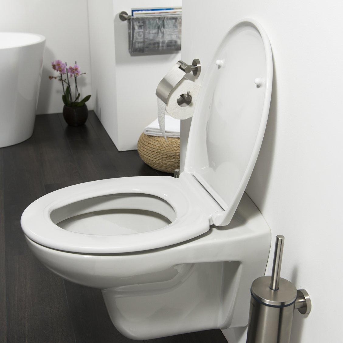 Tiger Burton Toilet Seat, Duroplast, White, 37.3 x 5.5 x 44.2 cm