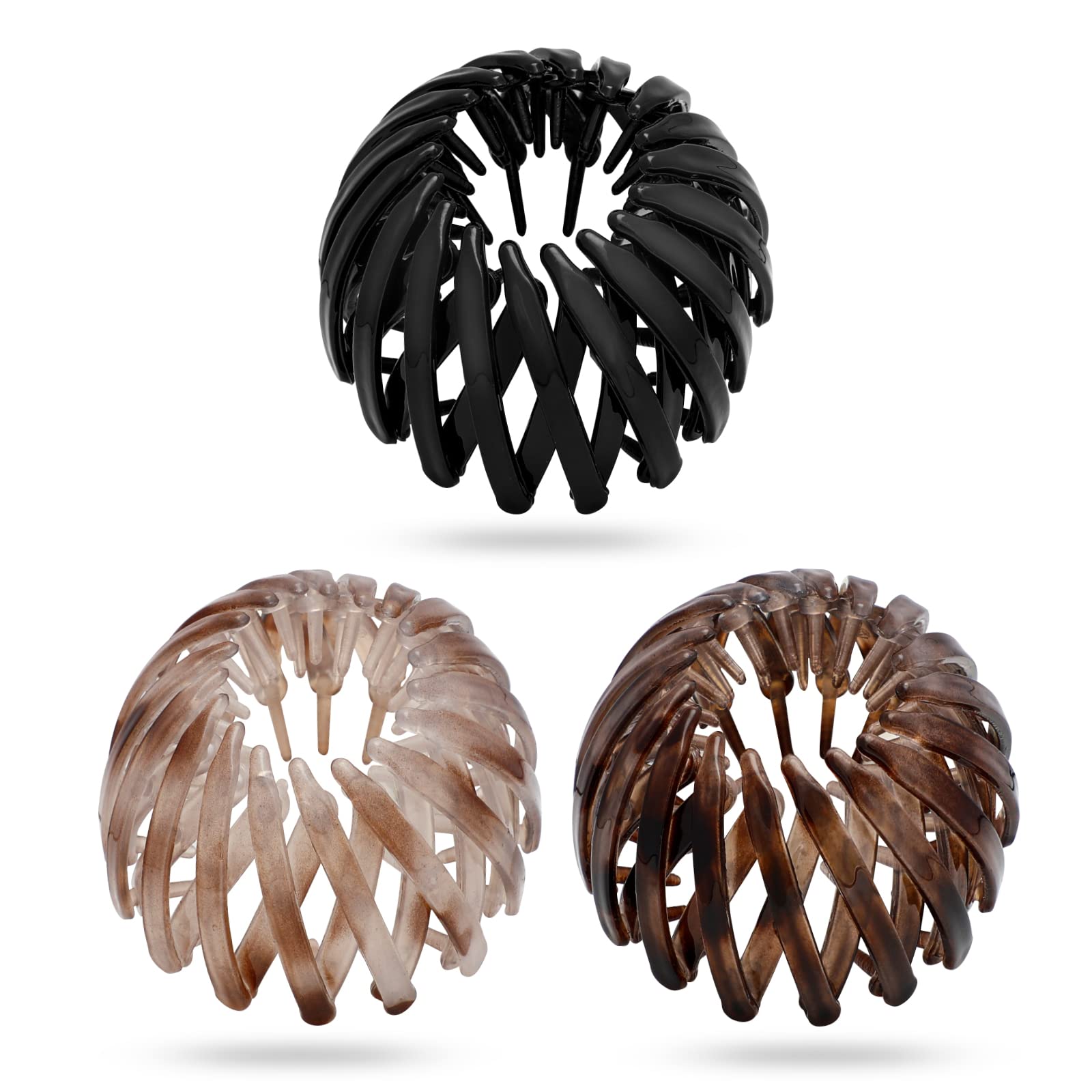 Zasukol Hair Clip - Claw, 3 Pack Birds Nest, Pastel, Geometric, Vintage, Resin, Hair Securing, Claw Hair Clips, Hair Styling Tool, 3 Pieces