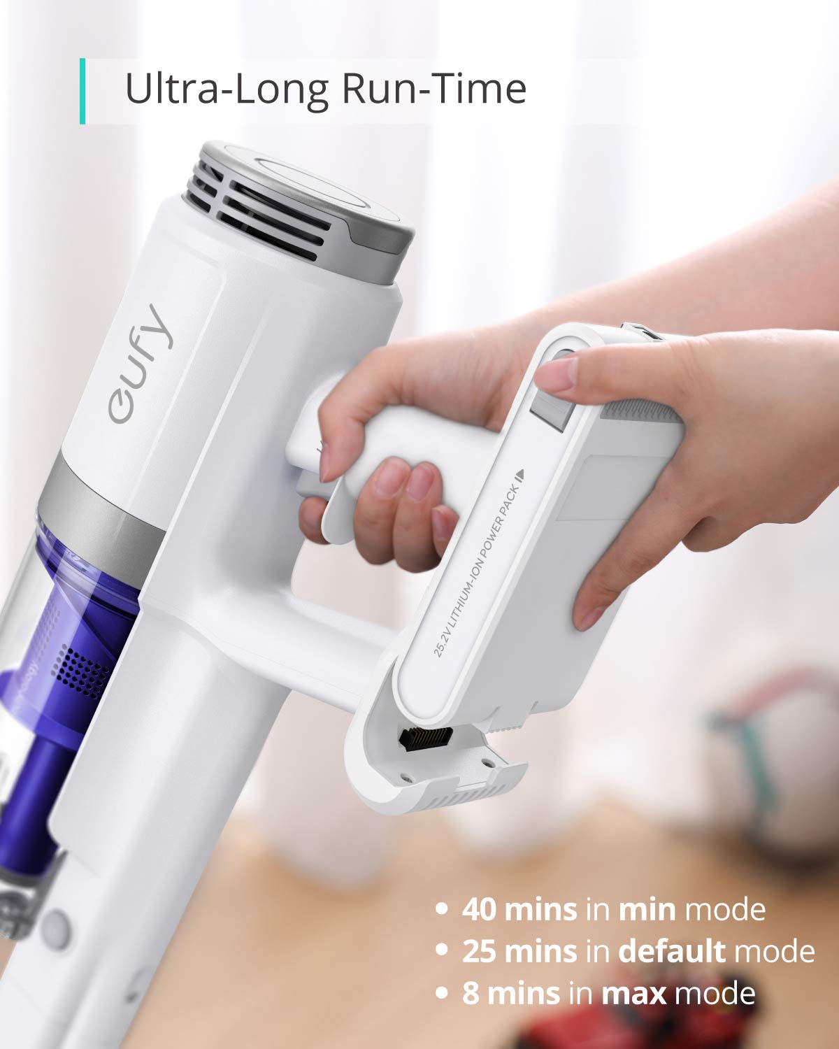 eufy by Anker, HomeVac S11 Go, Cordless Stick Vacuum Cleaner, Lightweight, Cordless, 120AW Suction Power, Detachable Battery, Cleans Carpet to Hard Floor