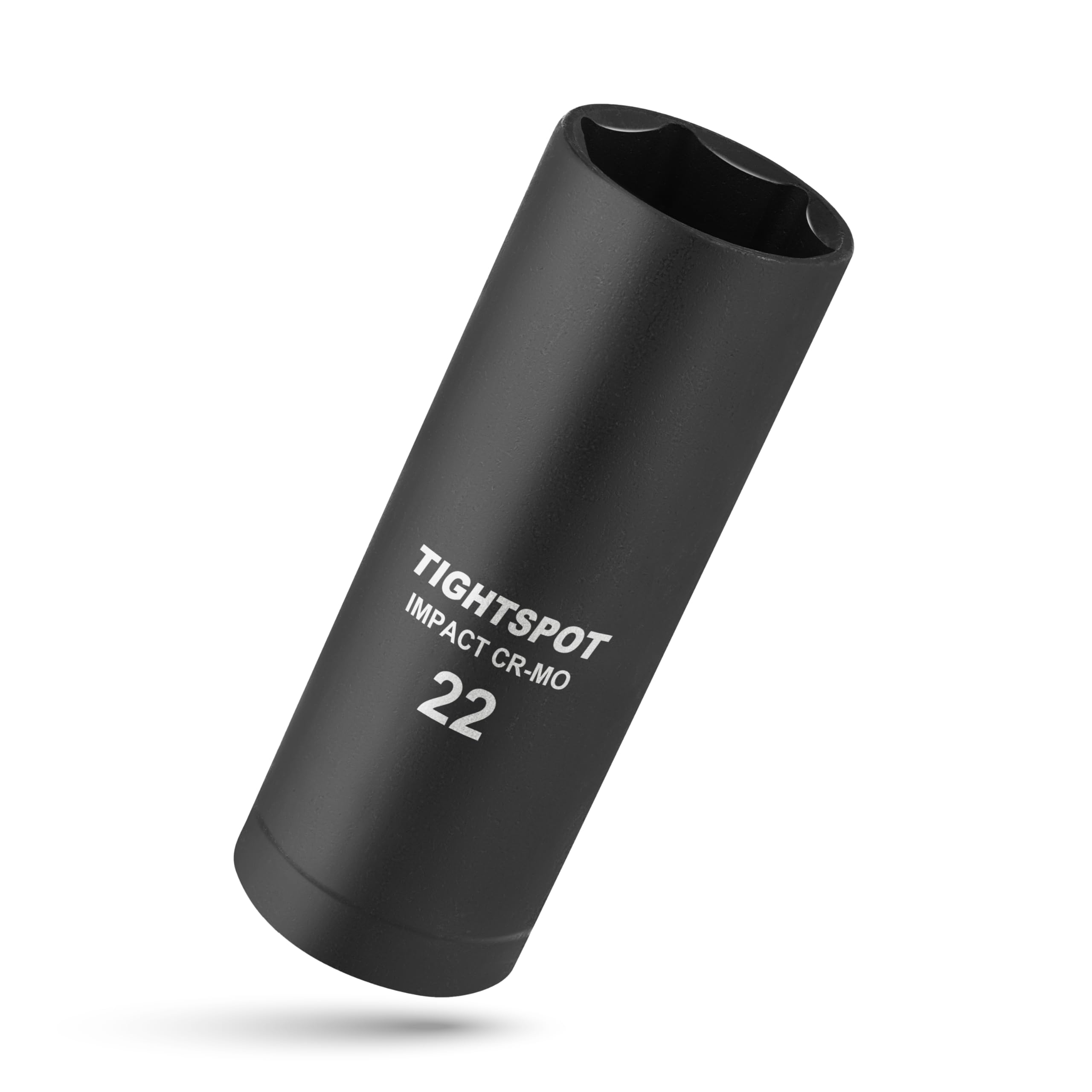 TIGHTSPOT 3/8 Inch Drive - 22 mm Deep Impact Socket with Anti-Rounding 6 Point Design, Heat-Treated CRMO Steel, Metric