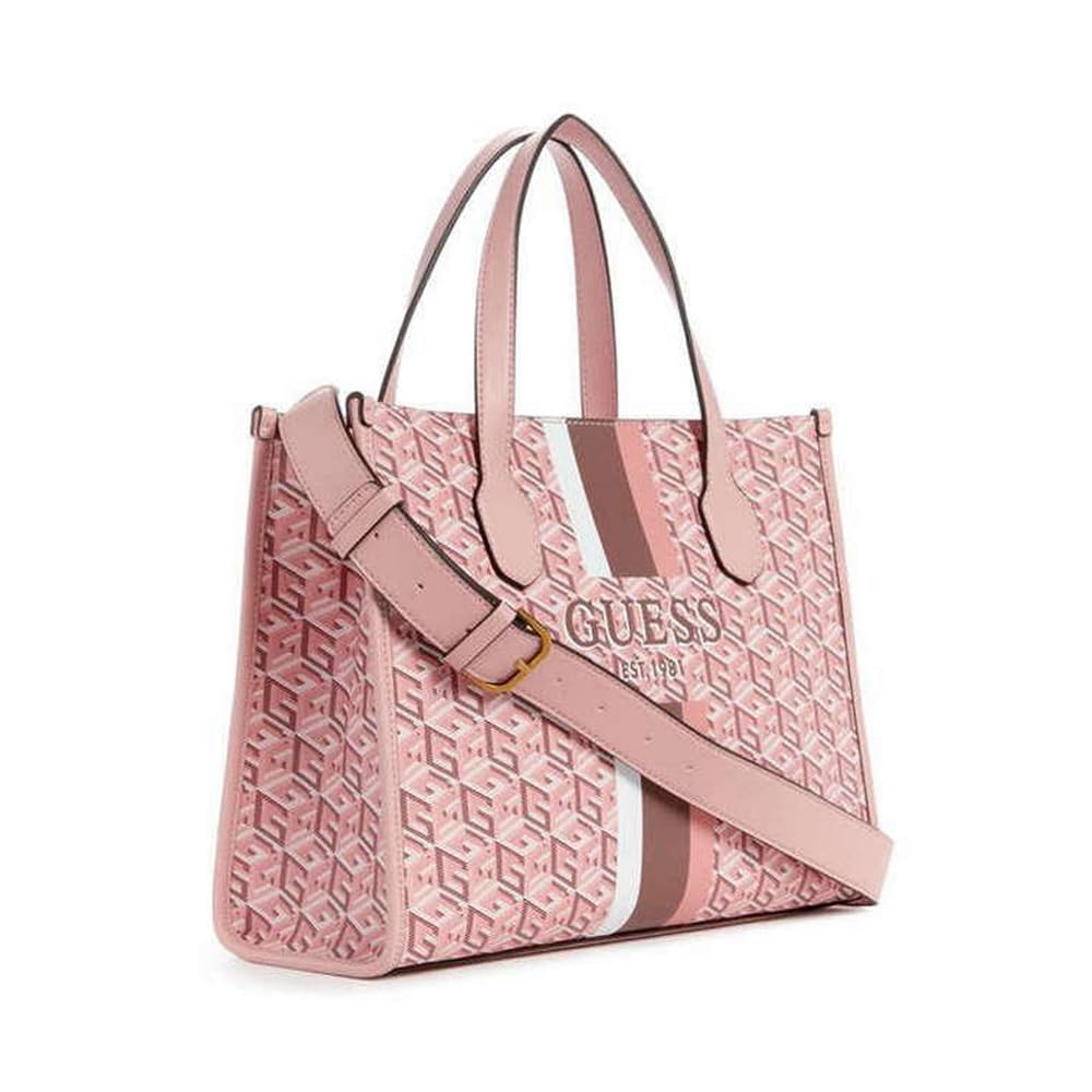 GUESS Silvana 2 Compartment Tote, ICE Blue Logo