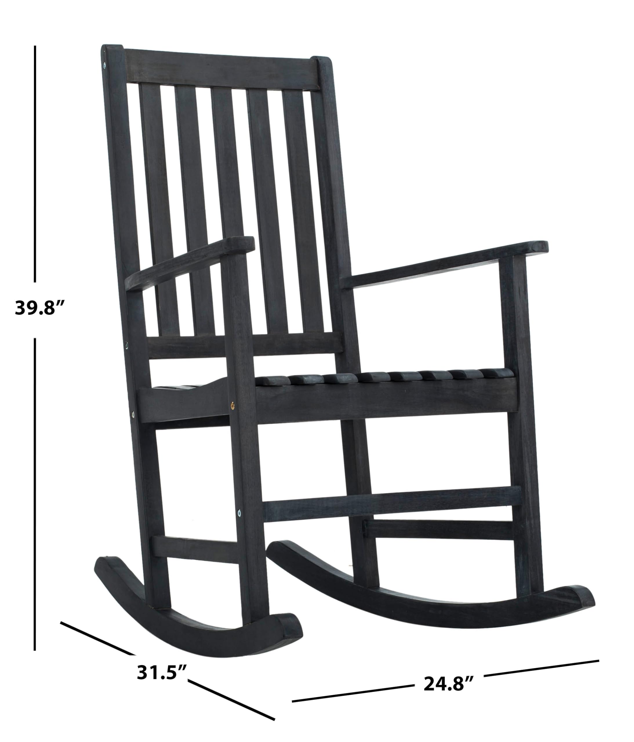 SAFAVIEH Outdoor Collection Barstow Teak Rocking Chair