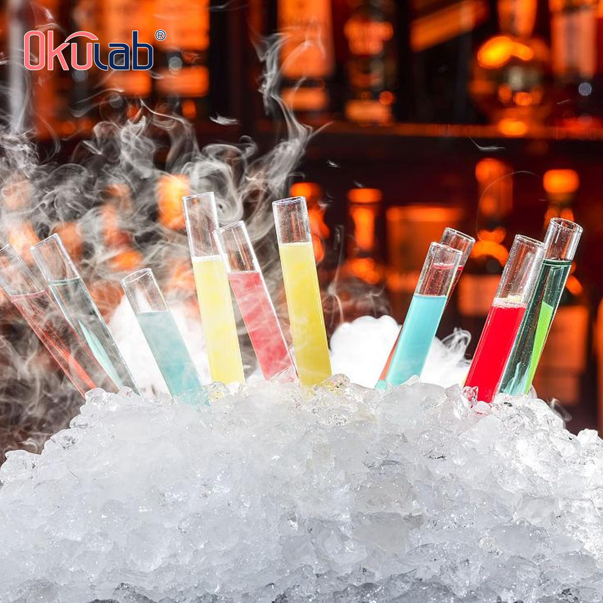 Okulab Clear Glass Test Tubes 50PCS, 16x150mm (20ml) Glass Test Tube with Cap and Brush for Scientific Plants, TTGS02A50