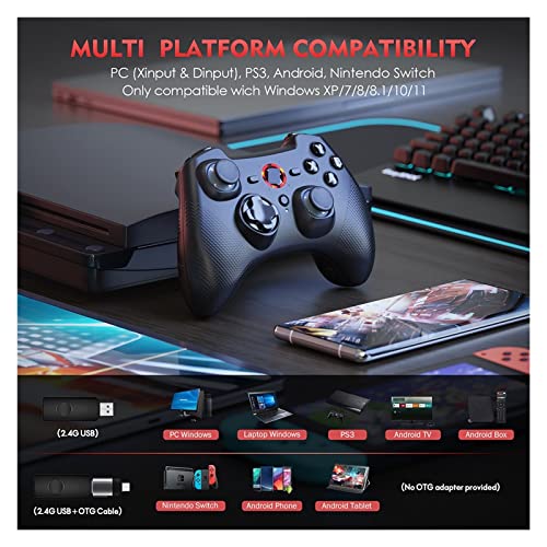 HEBBES 2PCS AR 9101 Gamepad Android Joystick 2.4G Wireless Control Compatible with PC Steam PS3 Android Phone TV Box Tablet (Color : P3)