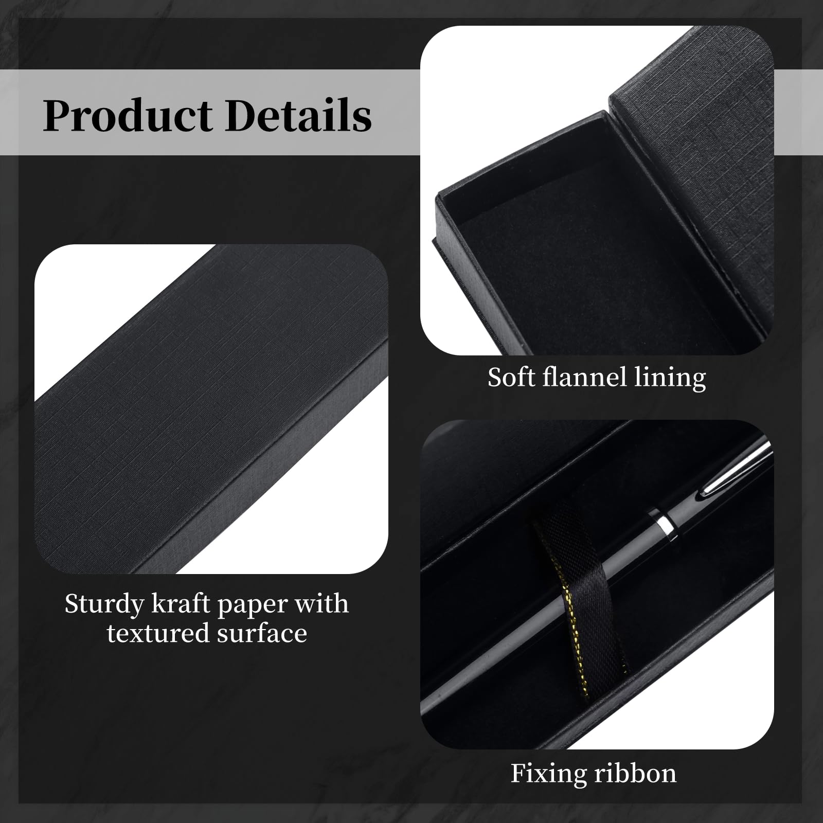 Pen Gift Boxes, 12Pcs Empty Kraft Paper Gift Boxes with Magnetic Closure, Ballpoint Pen Jewelry Gift Boxes with Cushion, Empty Present Collection Paper Gift Cases for Birthday Business Gifting
