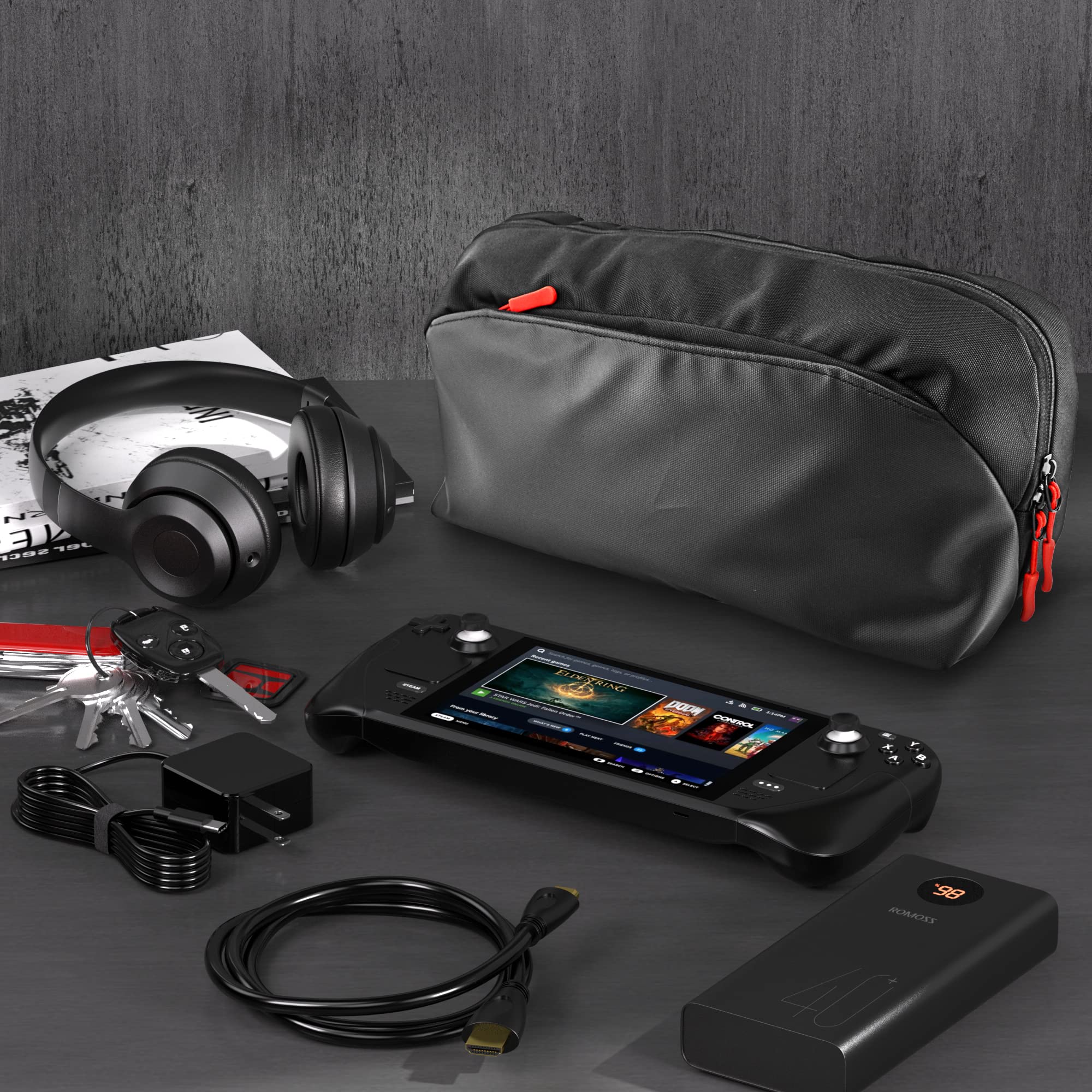 heclynis Carrying Bag for Nintendo Switch, Lightweight Carrying Case for Nintendo Switch OLED, Padded Shoulder Bag Travel Case Storage Case for Steam Deck Nintendo Switch Console