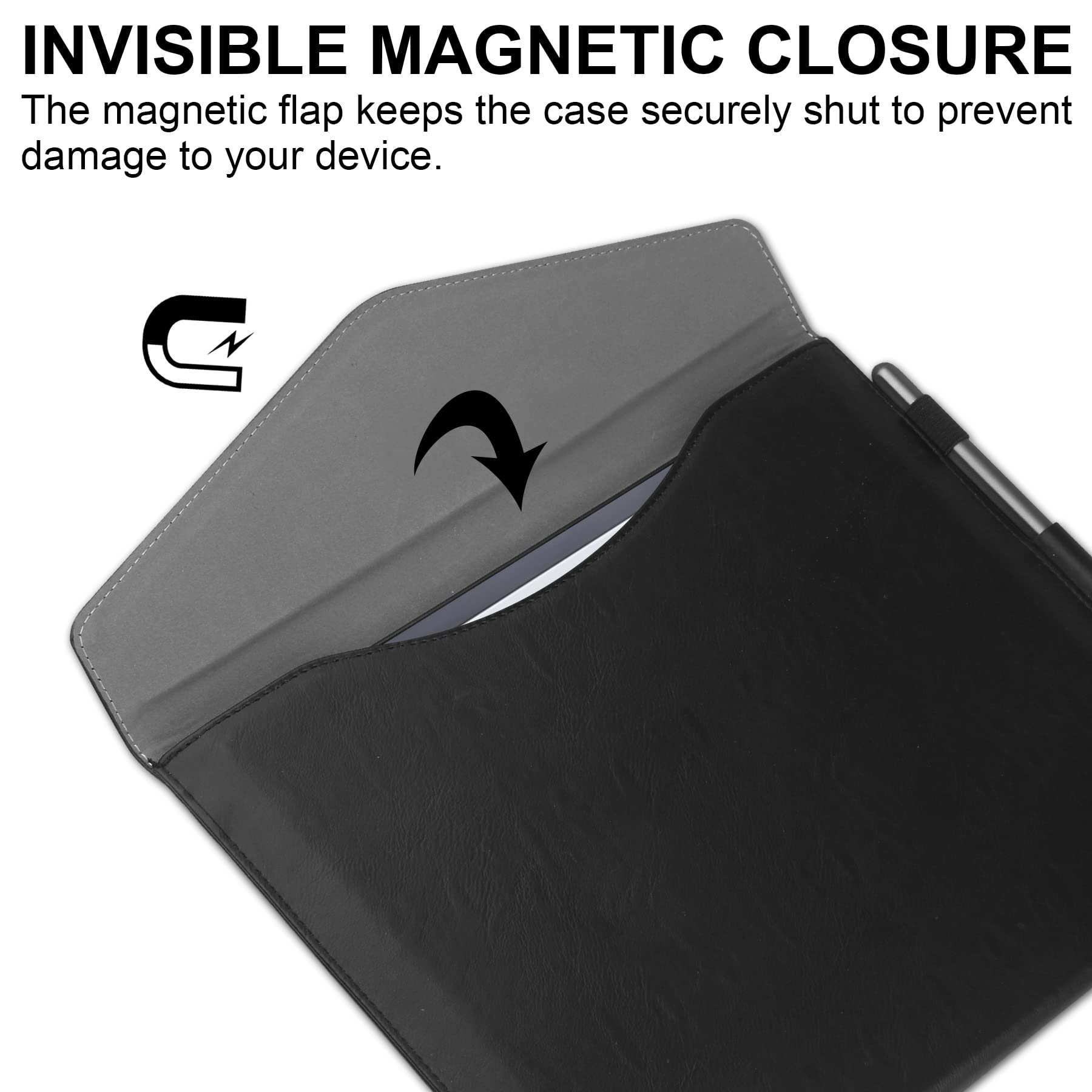 HGWALP Remarkable 2 Sleeve Bag,10.3 inch PU Leather Carrying Case with Pen Holder,Protective Pouch Fits Remarkable 2 Digital Paper/Note Air 10.3/Kindle Scribe 10.2",Will NOT Fit Remarkable 1-BK