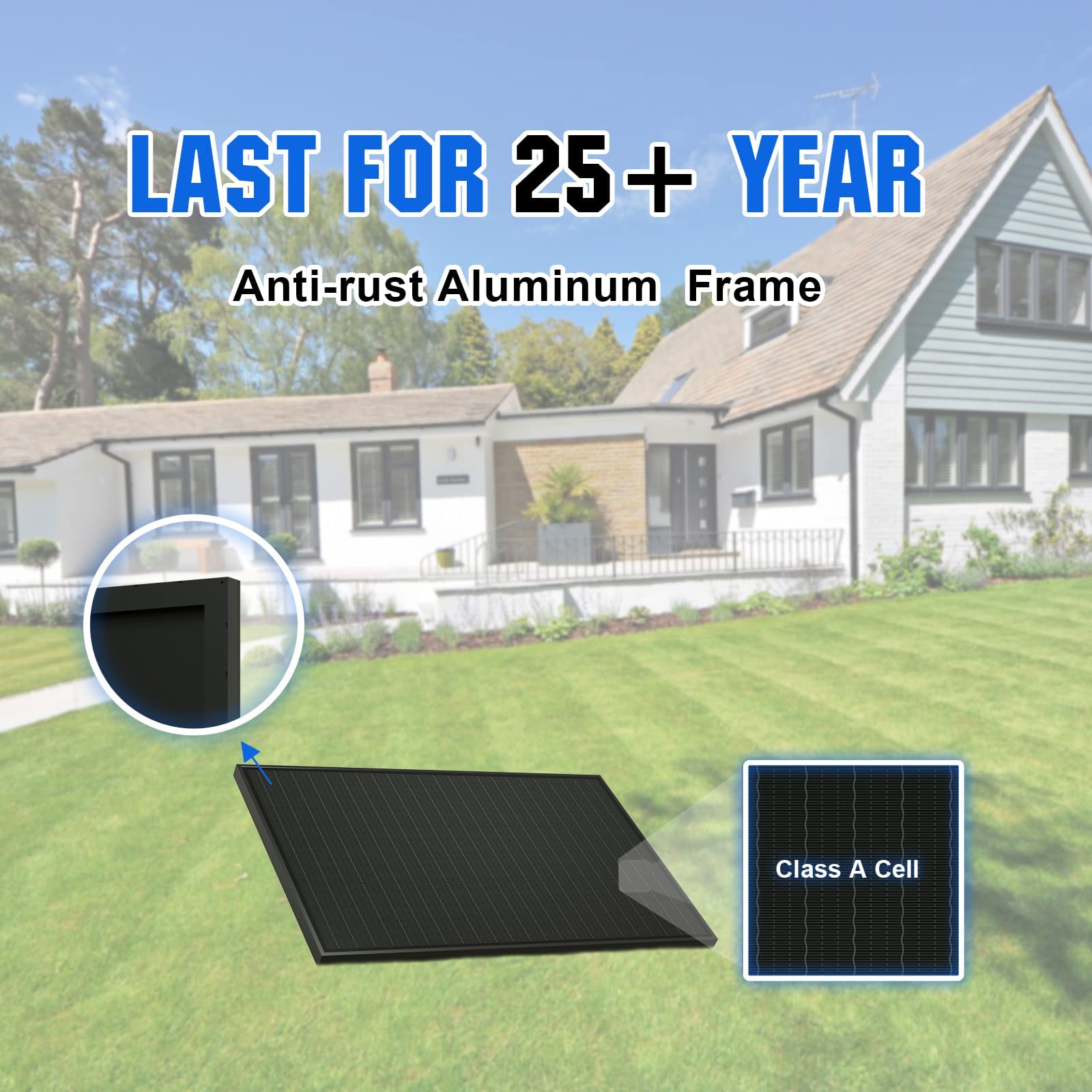 ECO-WORTHY 150Watt 12Volt Solar Panels with Black Design, High Efficiency Monocrystalline Cells PV Module Power Charger for RV Cabin Marine Farm Rooftop Battery Off-Grid Applications
