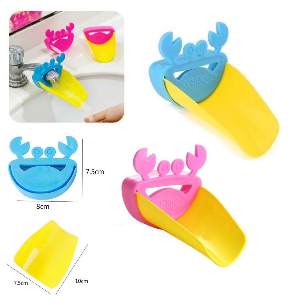 Faucet Extender Baby Child Cartoon Animal Sink Faucet Handle Extender Bathroom Safety Water Spout & Sink Handle Extender for Kitchen and Bathroom Sinks, Easy Hand Washing Solution for Children-2 Pack