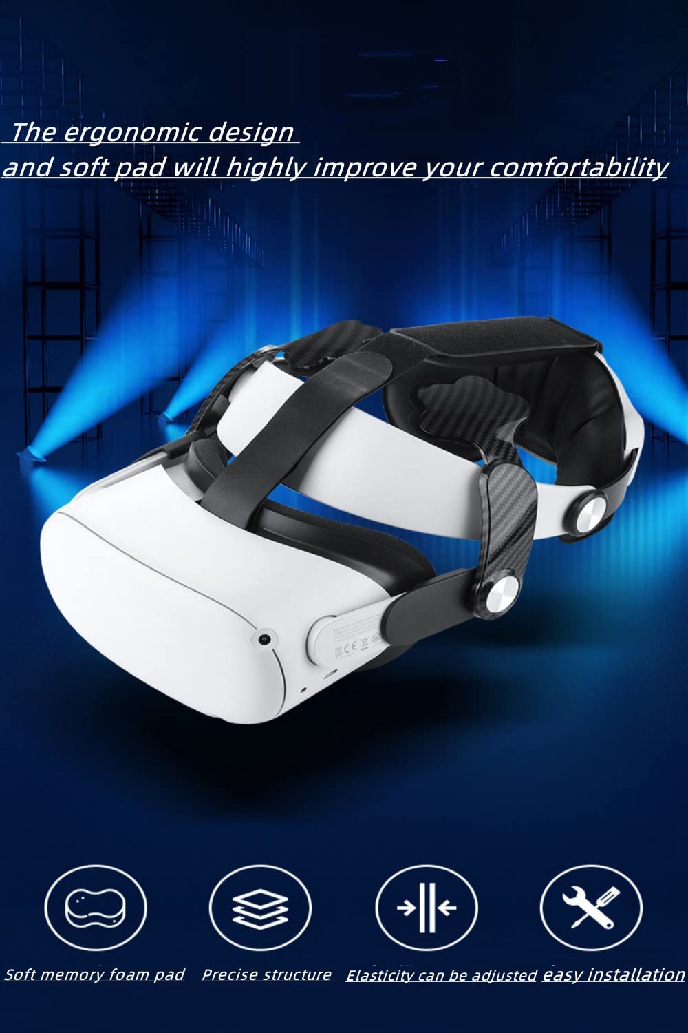 for oculus quest 2 head strap with battery, Compatible with Oculus Quest 2 accessories head strap for oculus quest 2 straps for headset, 5300mAh Rechargeable Battery Strap Replacement for Elite Strap